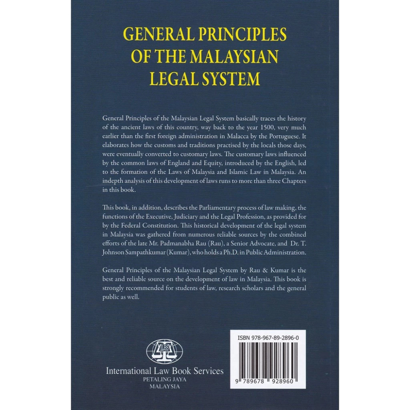 General Principles of The Malaysian Legal System by Rau & Kumar | 2021 ...