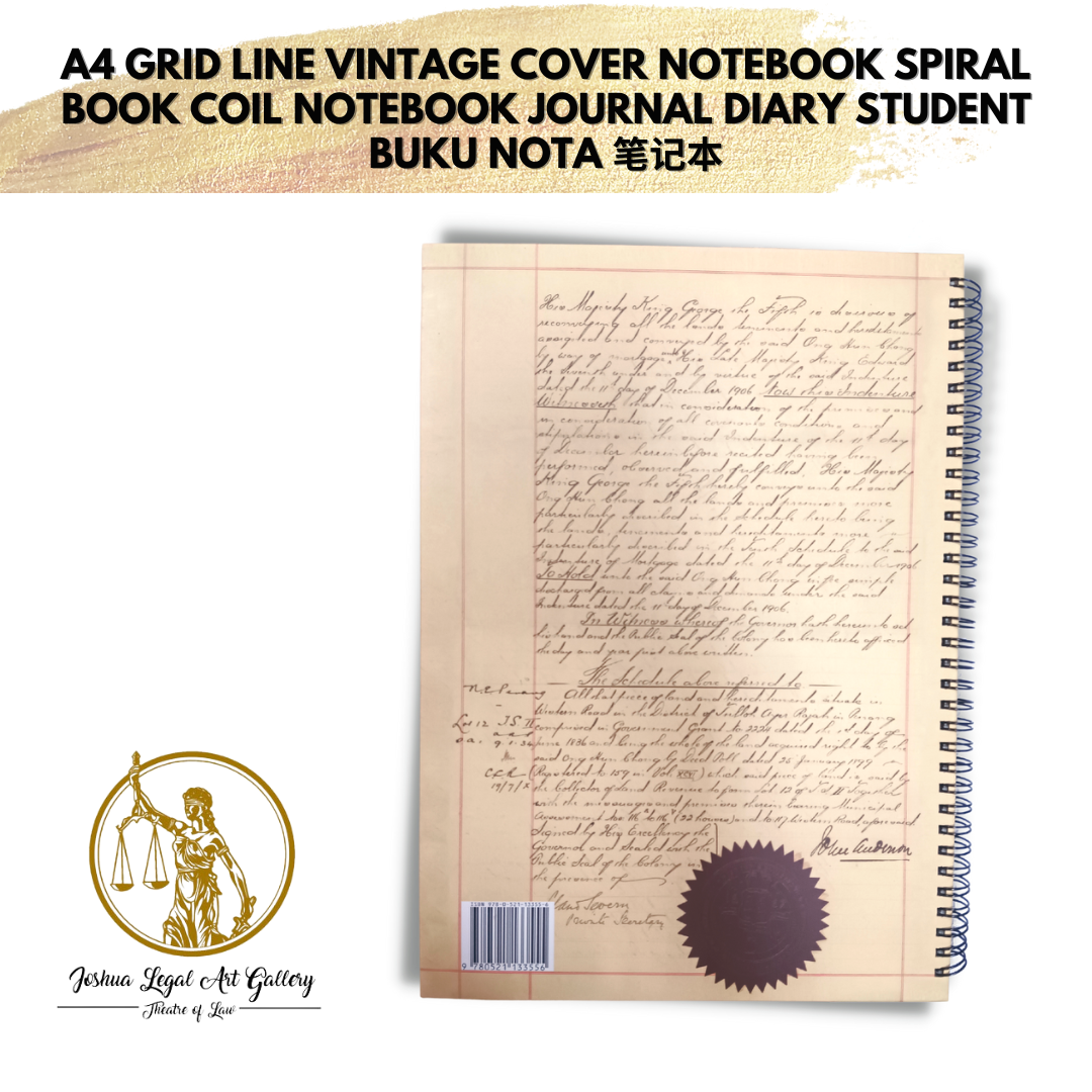 A4 Grid Line Vintage Cover Notebook Spiral Book Coil Notebook Journal ...