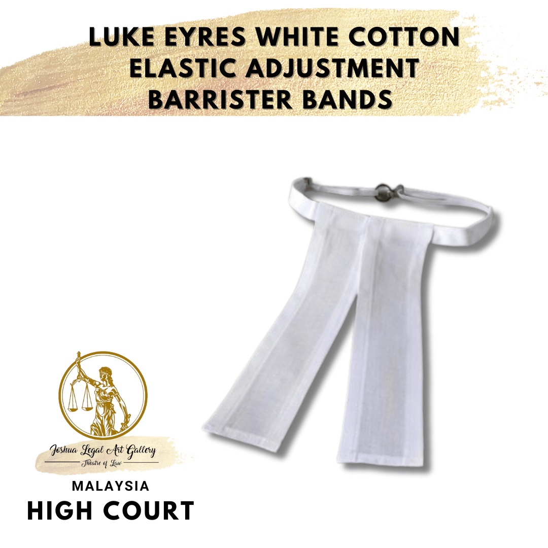 Buy LUKE EYRES White Cotton Elastic Adjustment Barrister Bands – Law ...