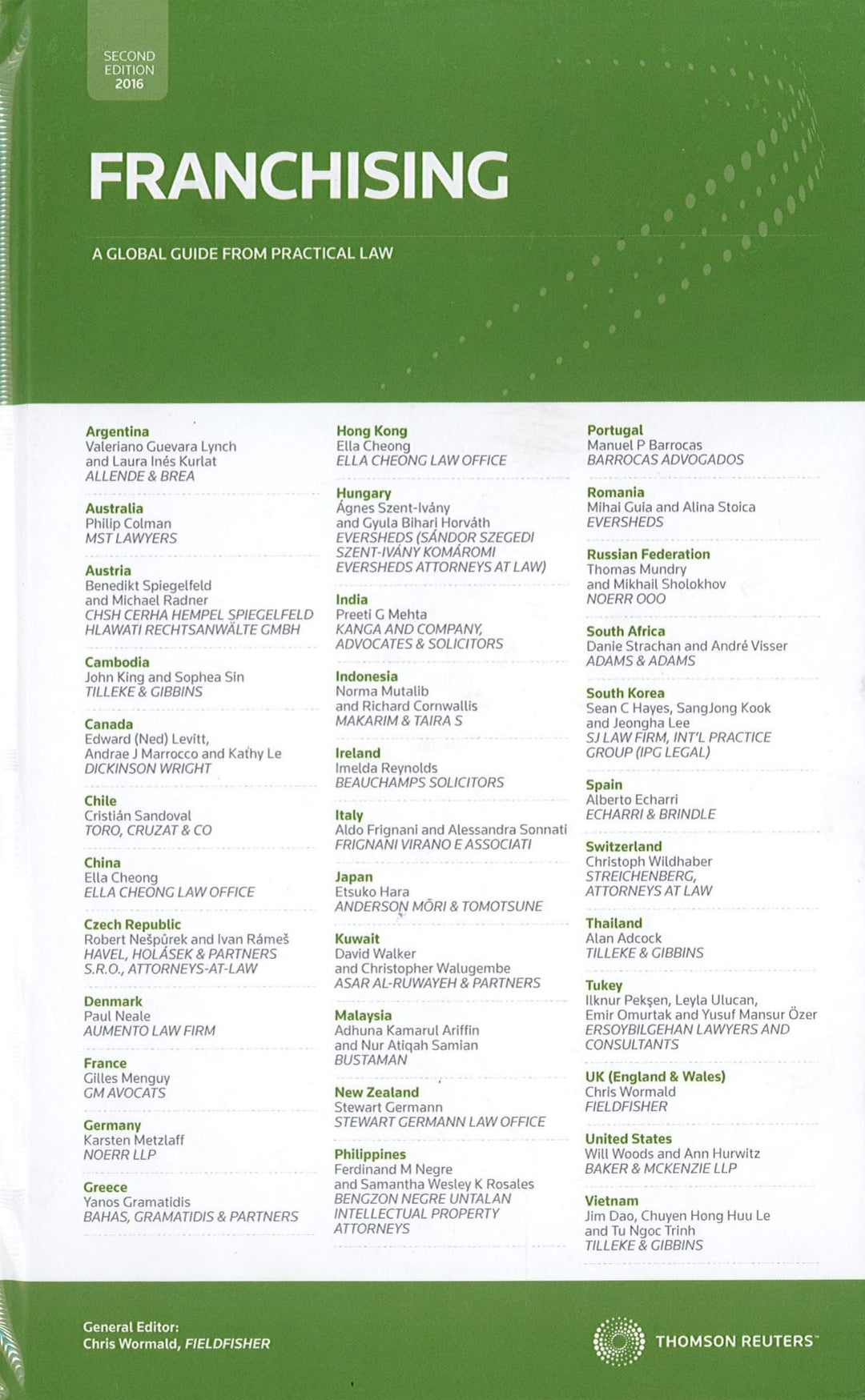 Buy Franchising A Global Guide from Practical Law, 2nd Edition – Law ...